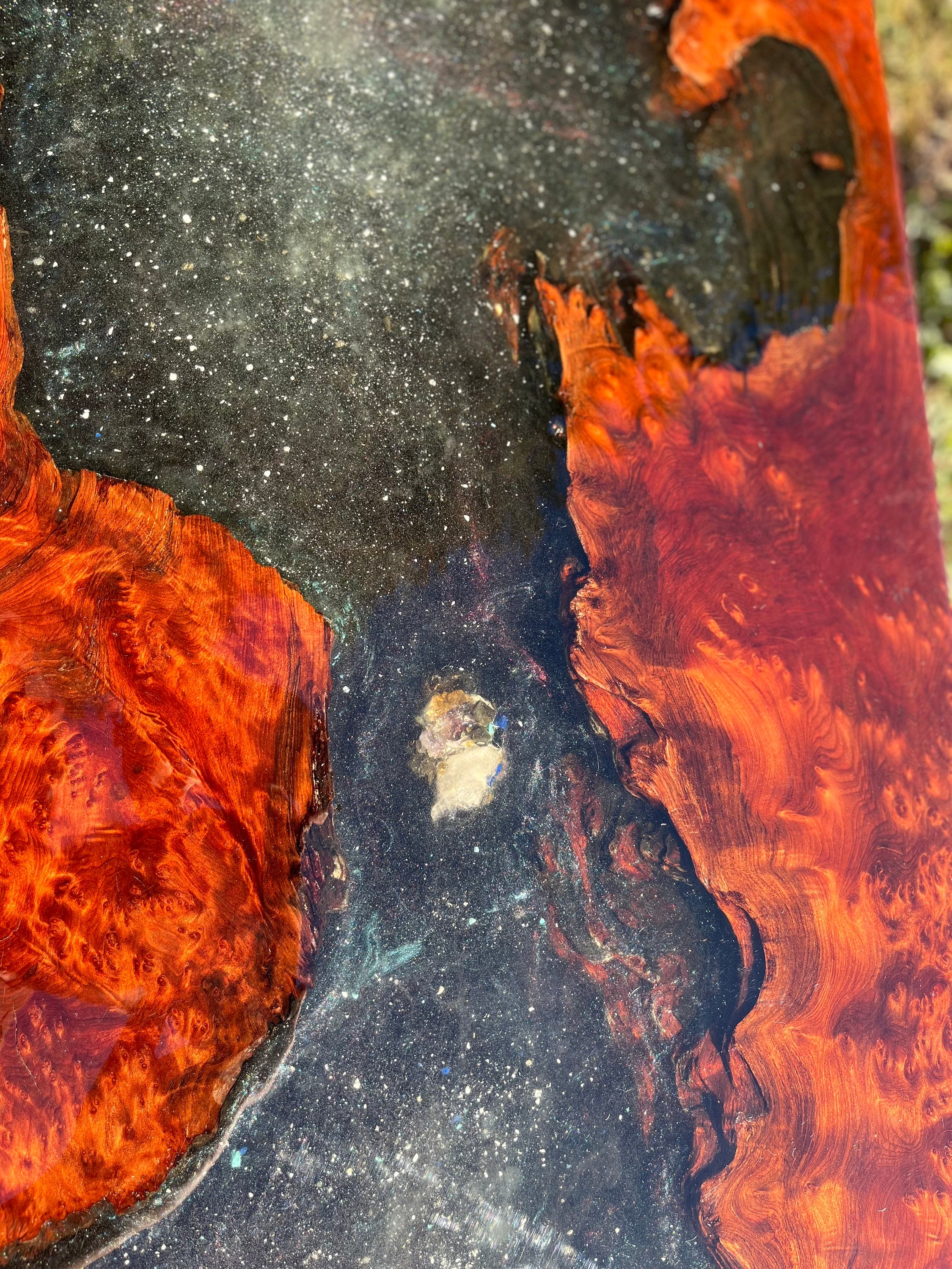 Redwood Burl Galaxy Epoxy Table Top, Epoxy Galaxy, Stars, Epoxy Art ...