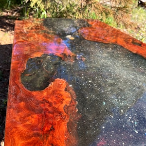 Redwood Burl Galaxy Epoxy Table Top, Epoxy Galaxy, Stars, Epoxy Art ...