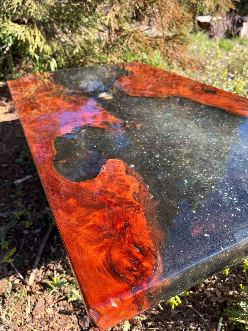 Redwood Burl Galaxy Epoxy Table Top, Epoxy Galaxy, Stars, Epoxy Art ...