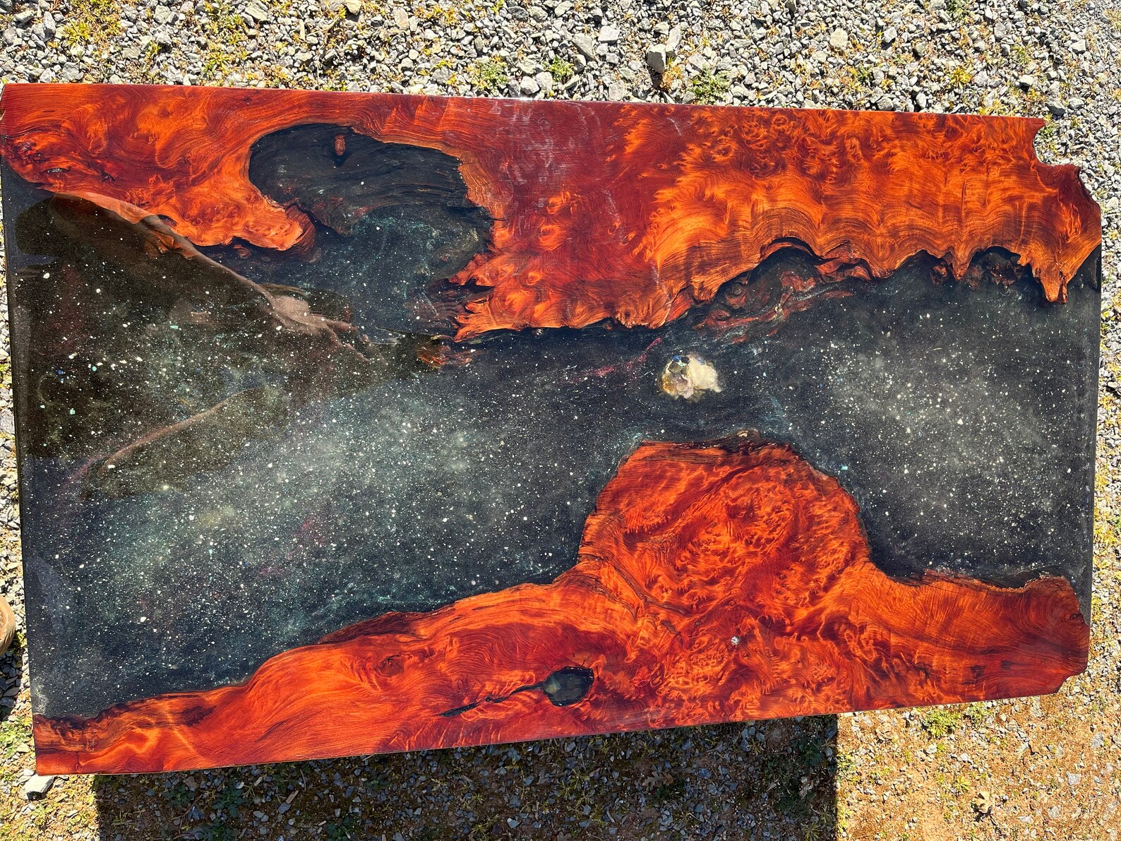 Redwood Burl Galaxy Epoxy Table Top, Epoxy Galaxy, Stars, Epoxy Art ...