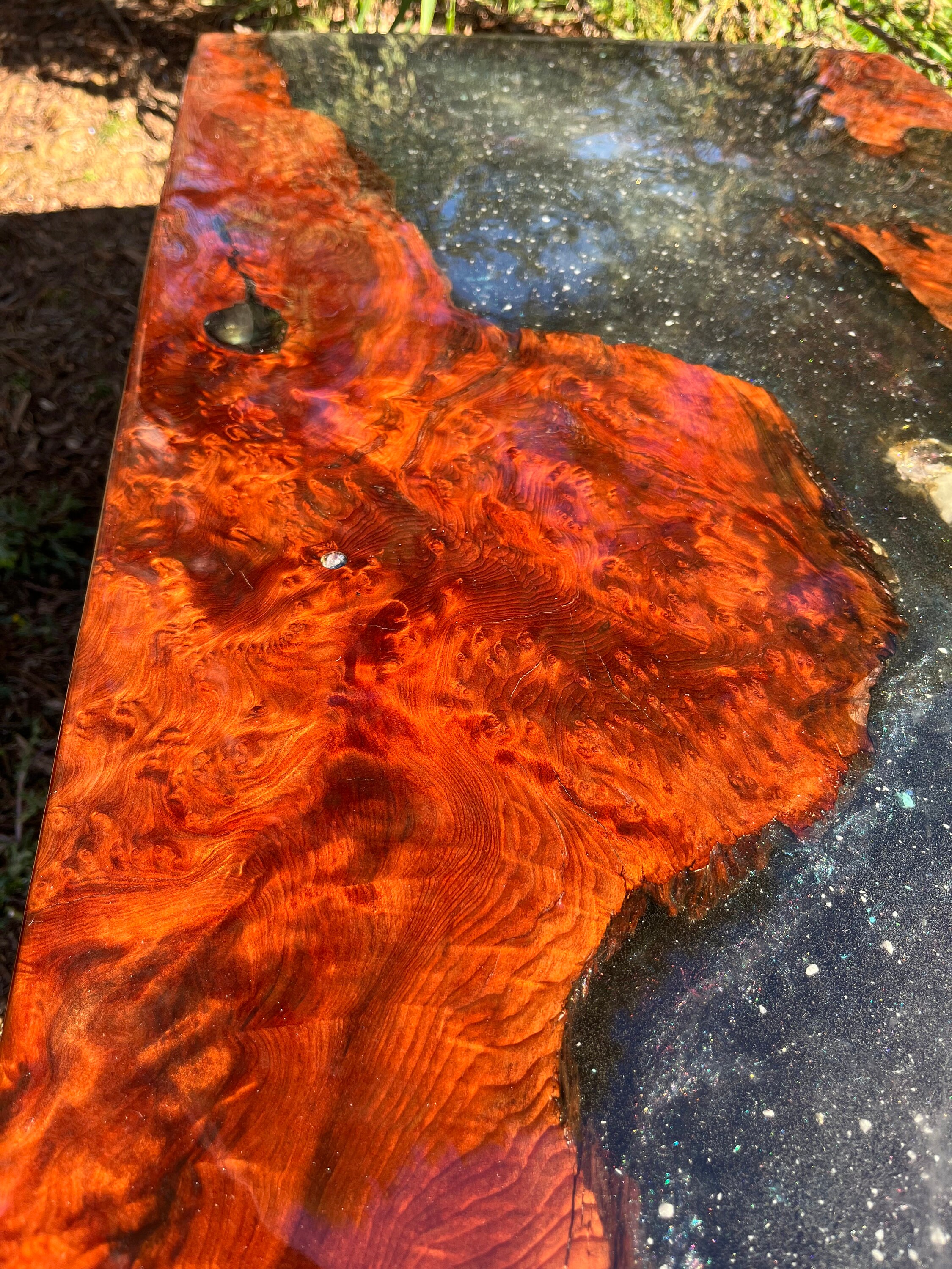 Redwood Burl Galaxy Epoxy Table Top, Epoxy Galaxy, Stars, Epoxy Art ...