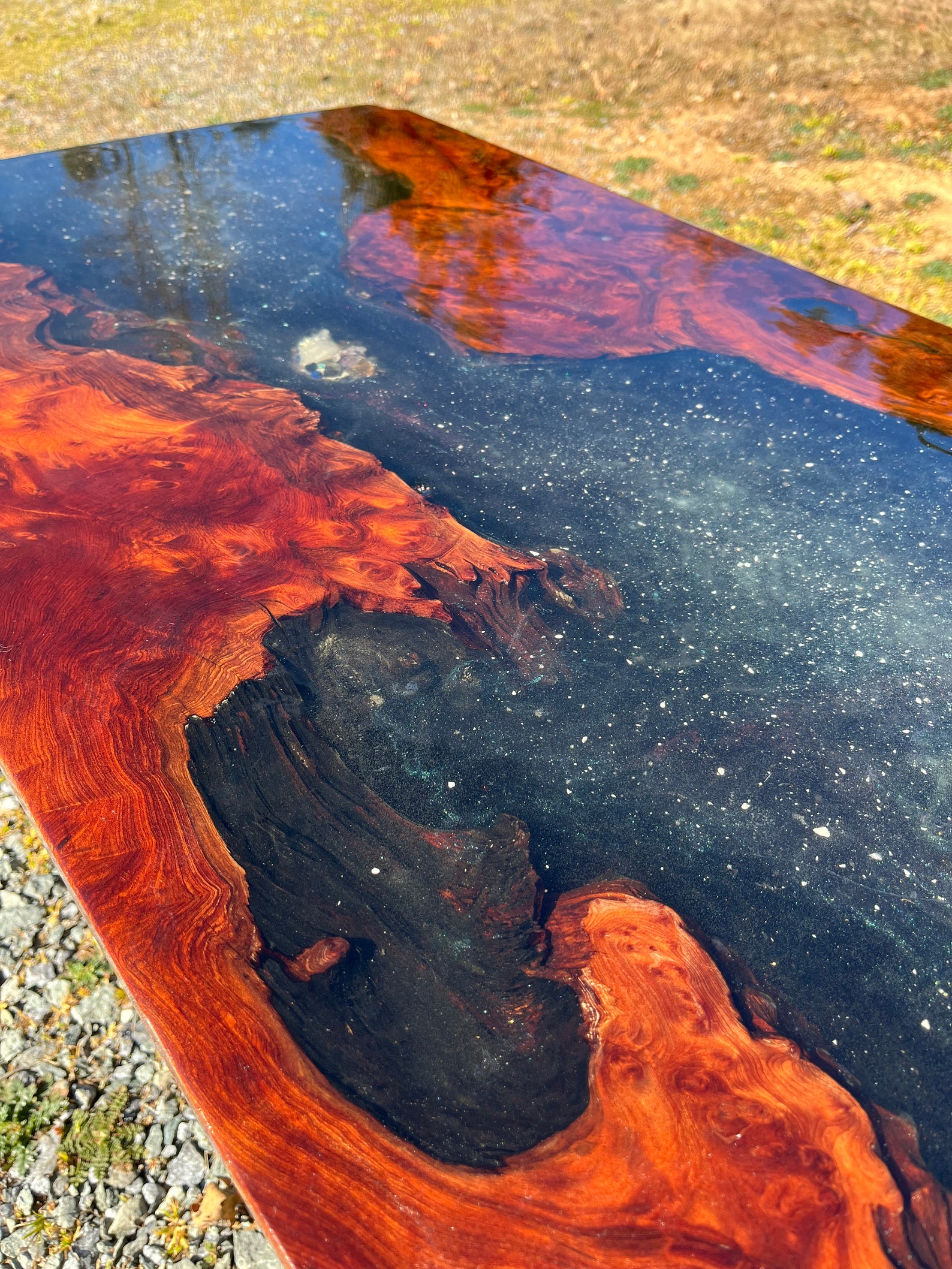 Redwood Burl Galaxy Epoxy Table Top, Epoxy Galaxy, Stars, Epoxy Art ...