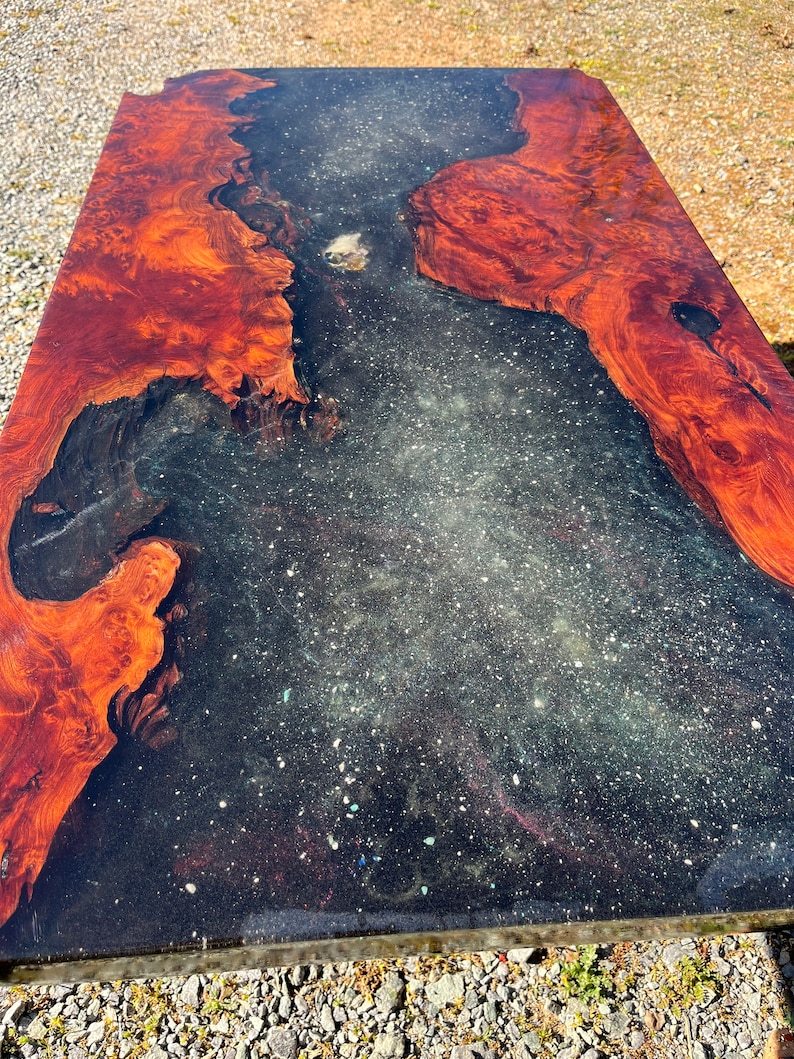 Redwood Burl Galaxy Epoxy Table Top, Epoxy Galaxy, Stars, Epoxy Art ...