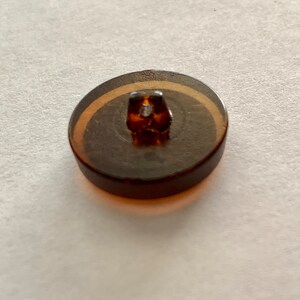 Vintage Transparent Amber Plastic Button, Two Colored Rhinestones ...