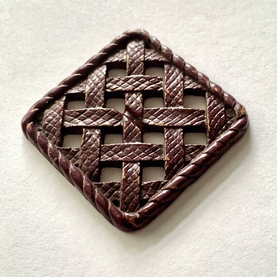 Vintage Burwood Large Square Lattice Work Button 1 - Etsy