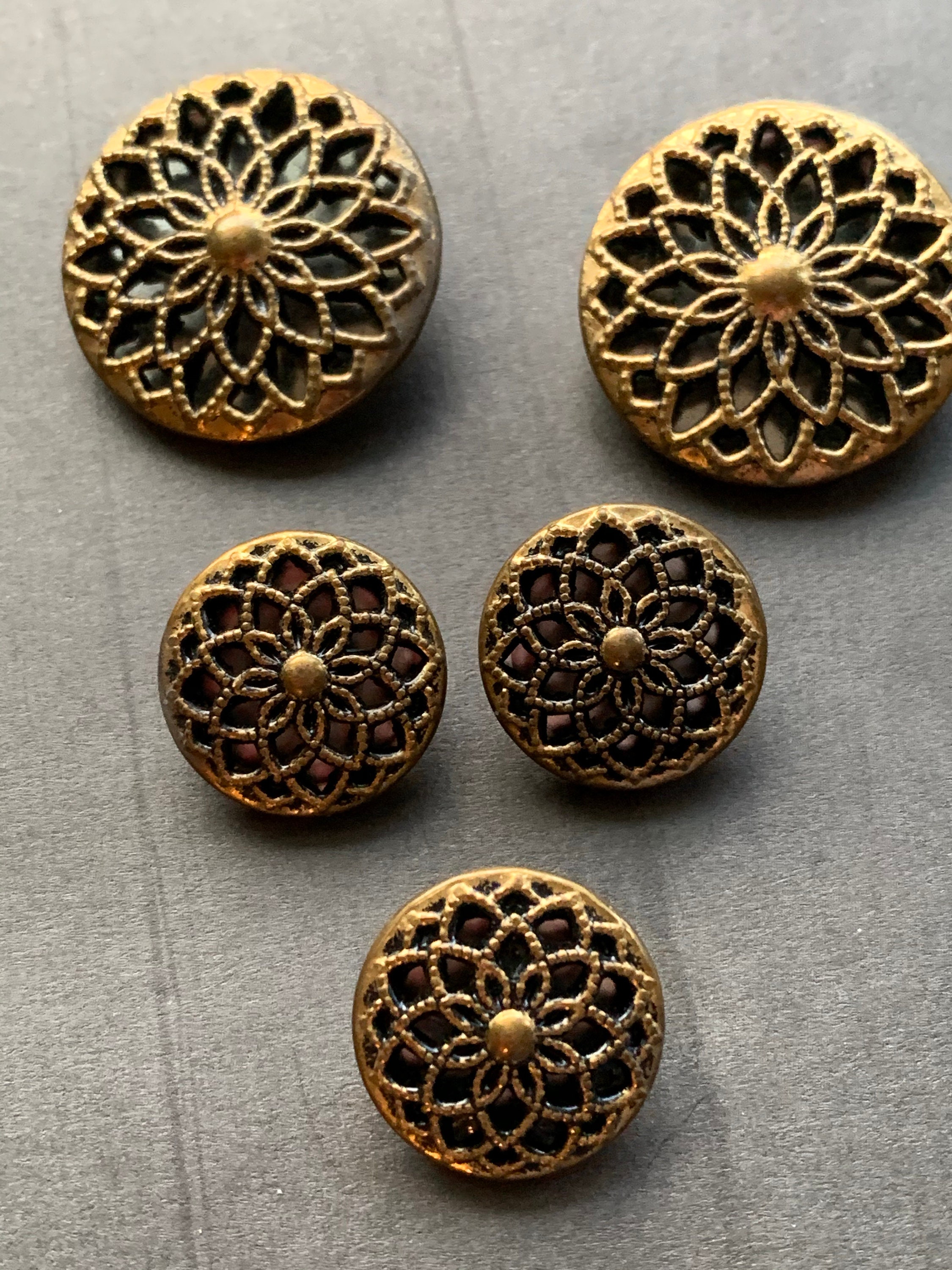 5 Vintage Metal Mirror Buttons Twinkle Buttons Craft Sewing - Etsy
