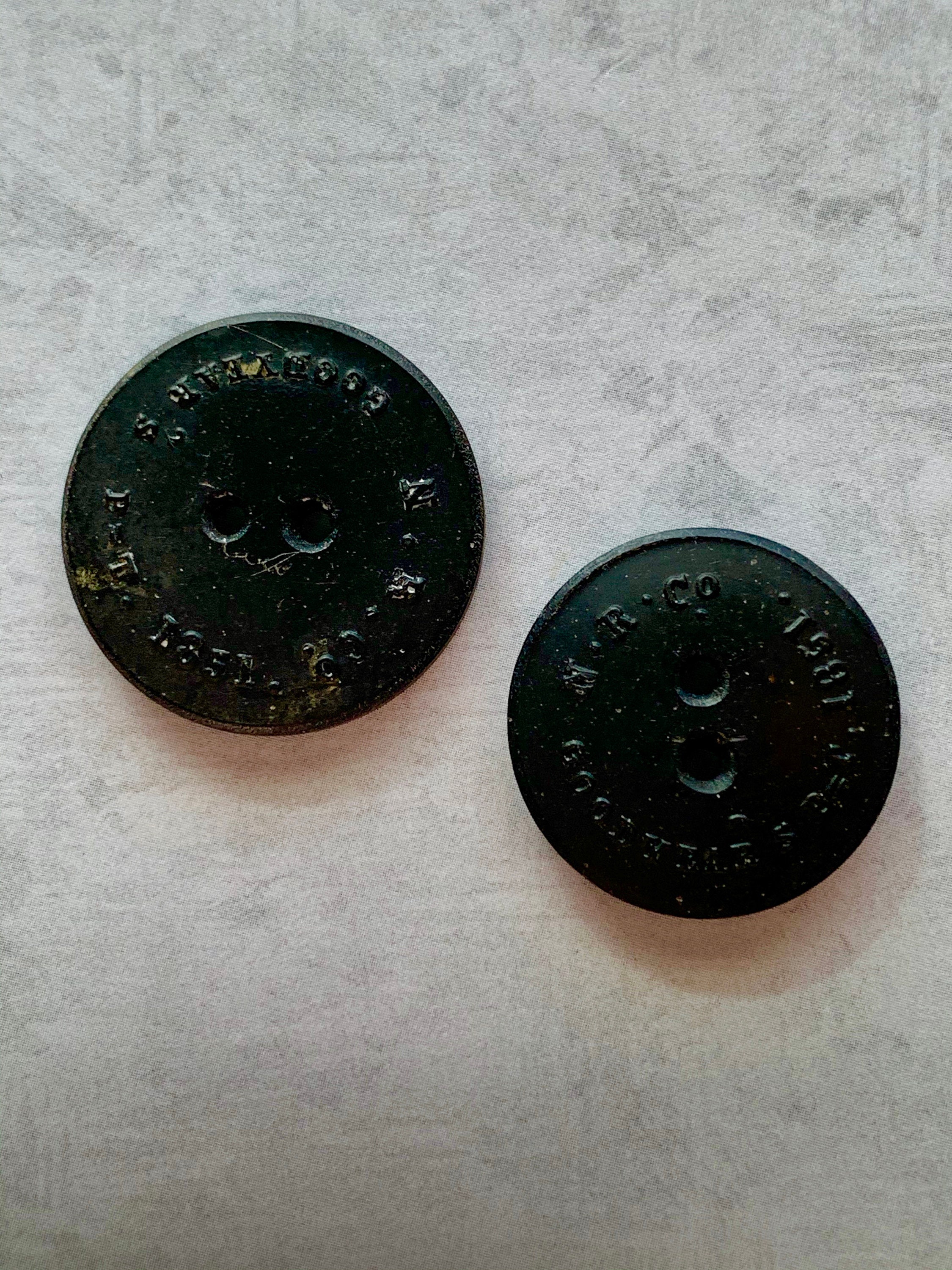 Pair of Antique Goodyear Rubber Buttons Backmark N.R.Co. | Etsy
