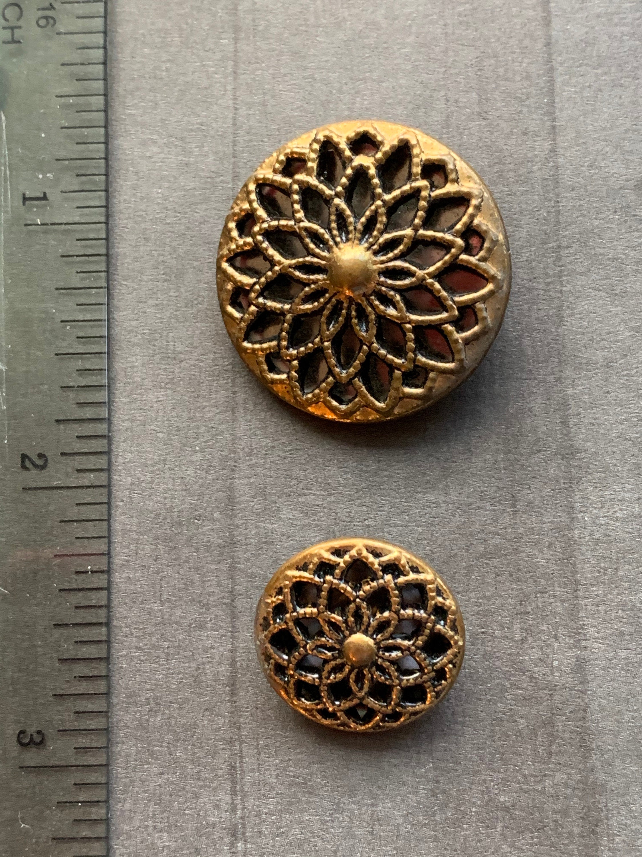 5 Vintage Metal Mirror Buttons Twinkle Buttons Craft Sewing - Etsy