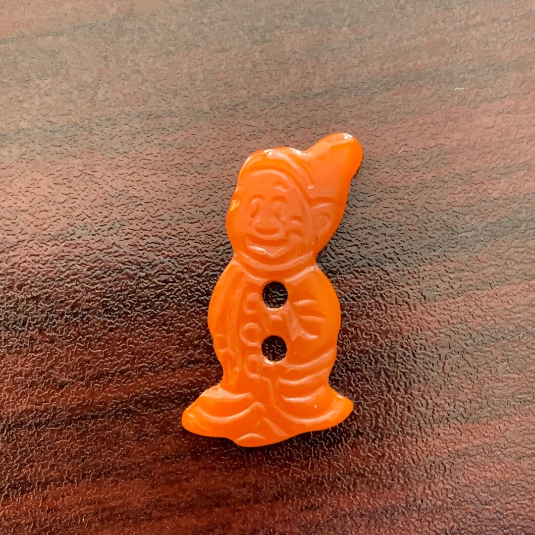 Vintage Orange Bakelite Snow White's Dwarf Button Fairy Tale Button, 1 ...