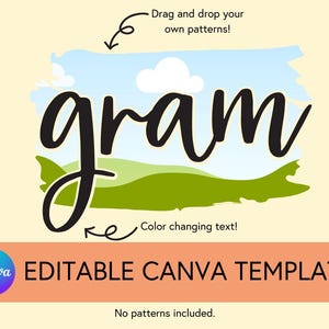 Gram Canva Template, Gram PNG, Grandma PNG, Mother's Day Canva Template ...