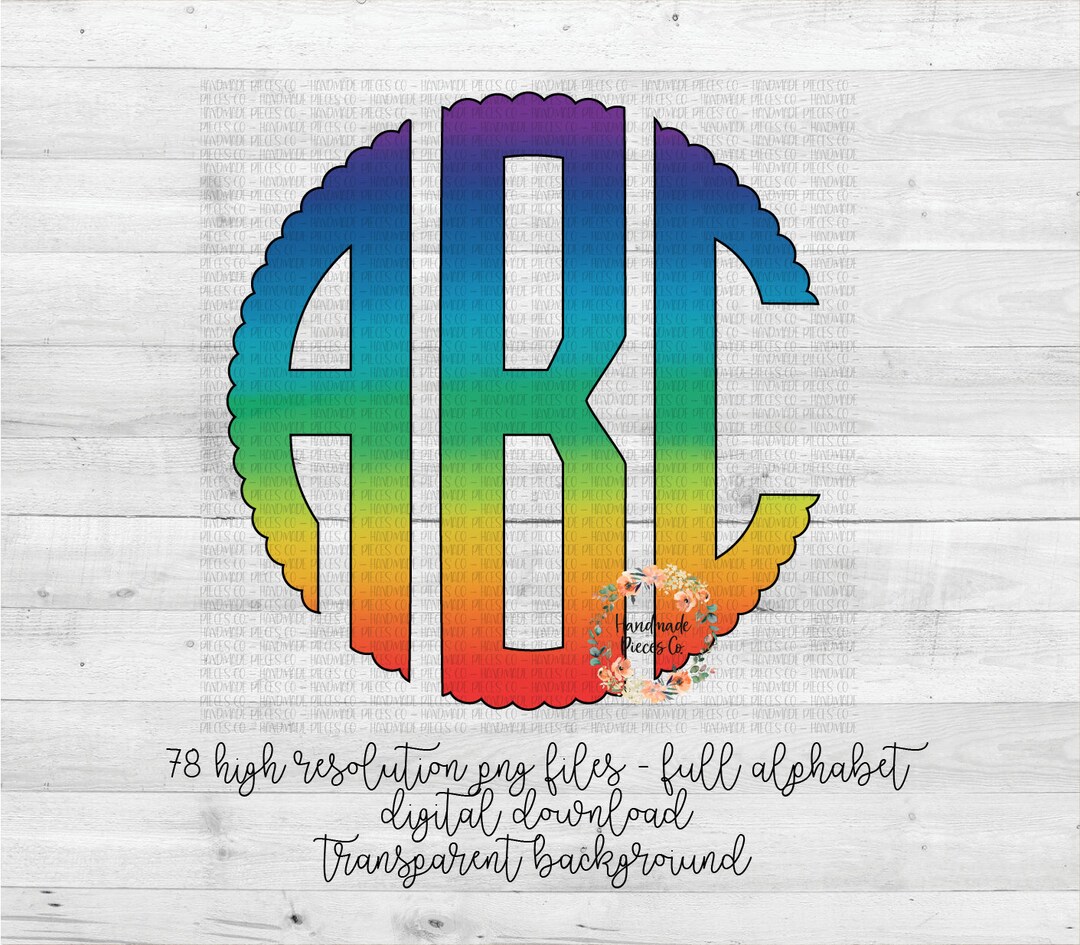 Rainbow Monogram Alphabet PNG, Ombre Rainbow Monogram, Alphabet Pack ...