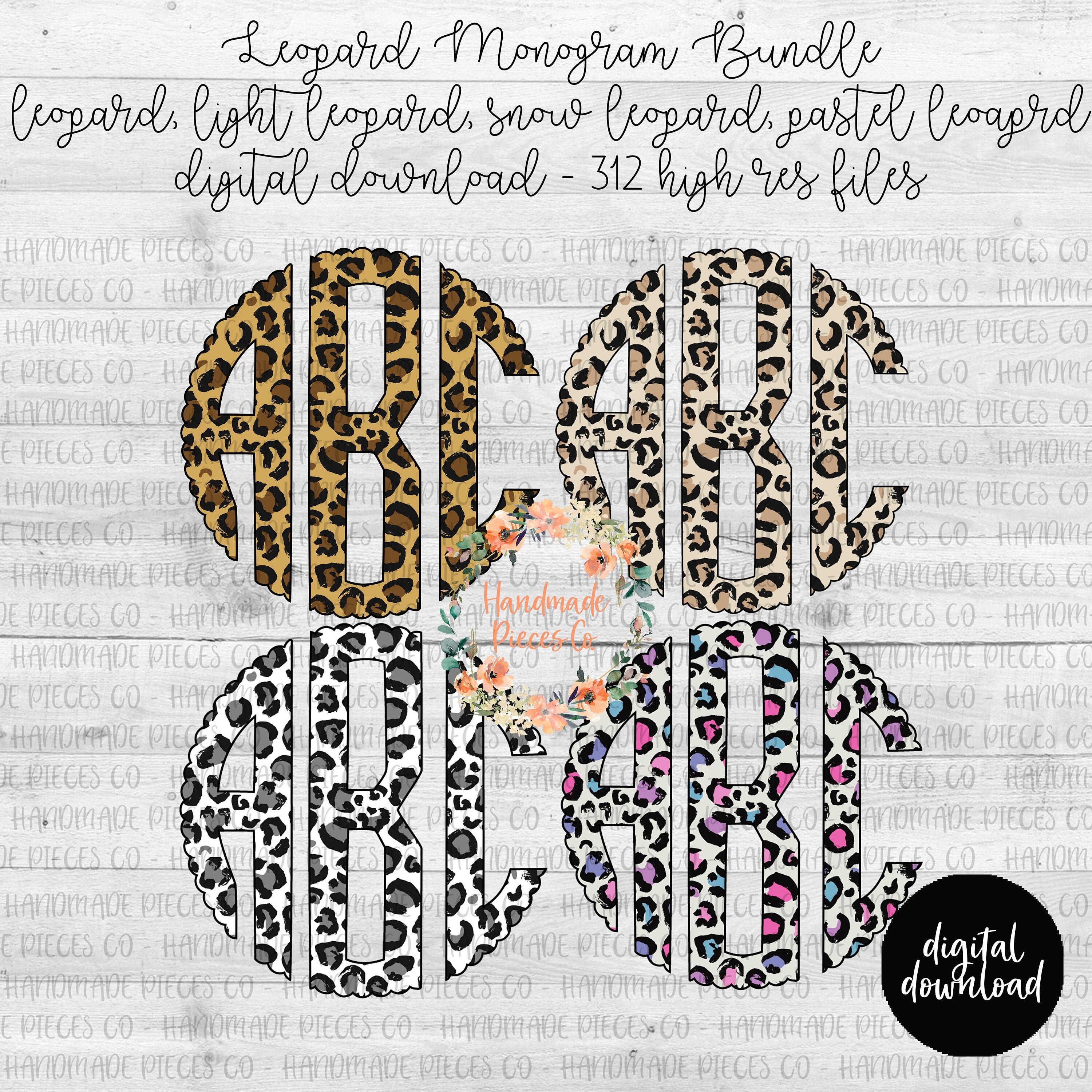 Leopard Monogram PNG Monogram Bundle Leopard Alphabet Pack | Etsy