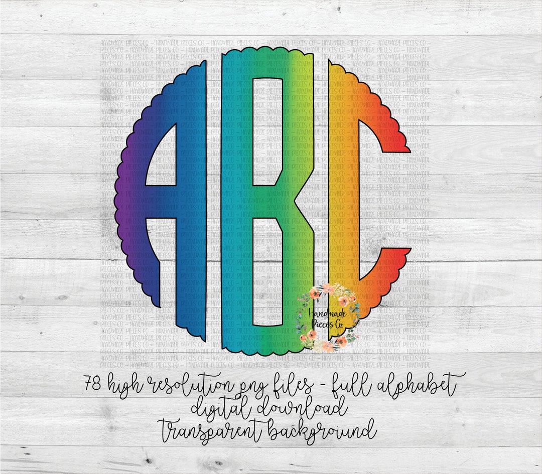 Rainbow Monogram Alphabet PNG, Ombre Rainbow Monogram, Alphabet Pack ...