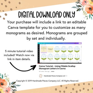 Fill Your Own Doodle Monogram PNG, Canva Template, Canva Monogram Template, Monogram, Full ...