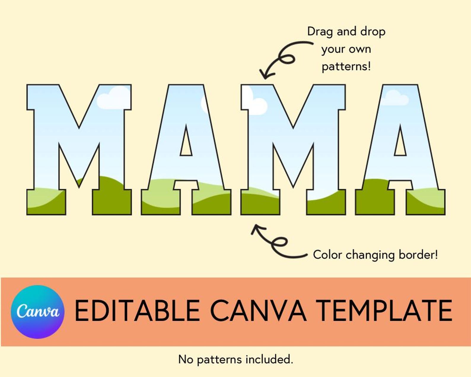 Mama Varsity Font, Editable Canva Template, Full Alphabet (instant ...
