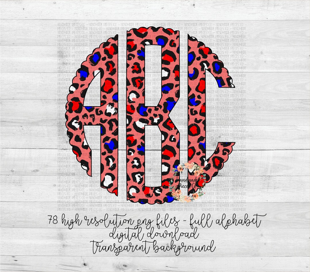 Leopard Monogram Alphabet PNG, Patriotic Leopard Monogram, Leopard ...
