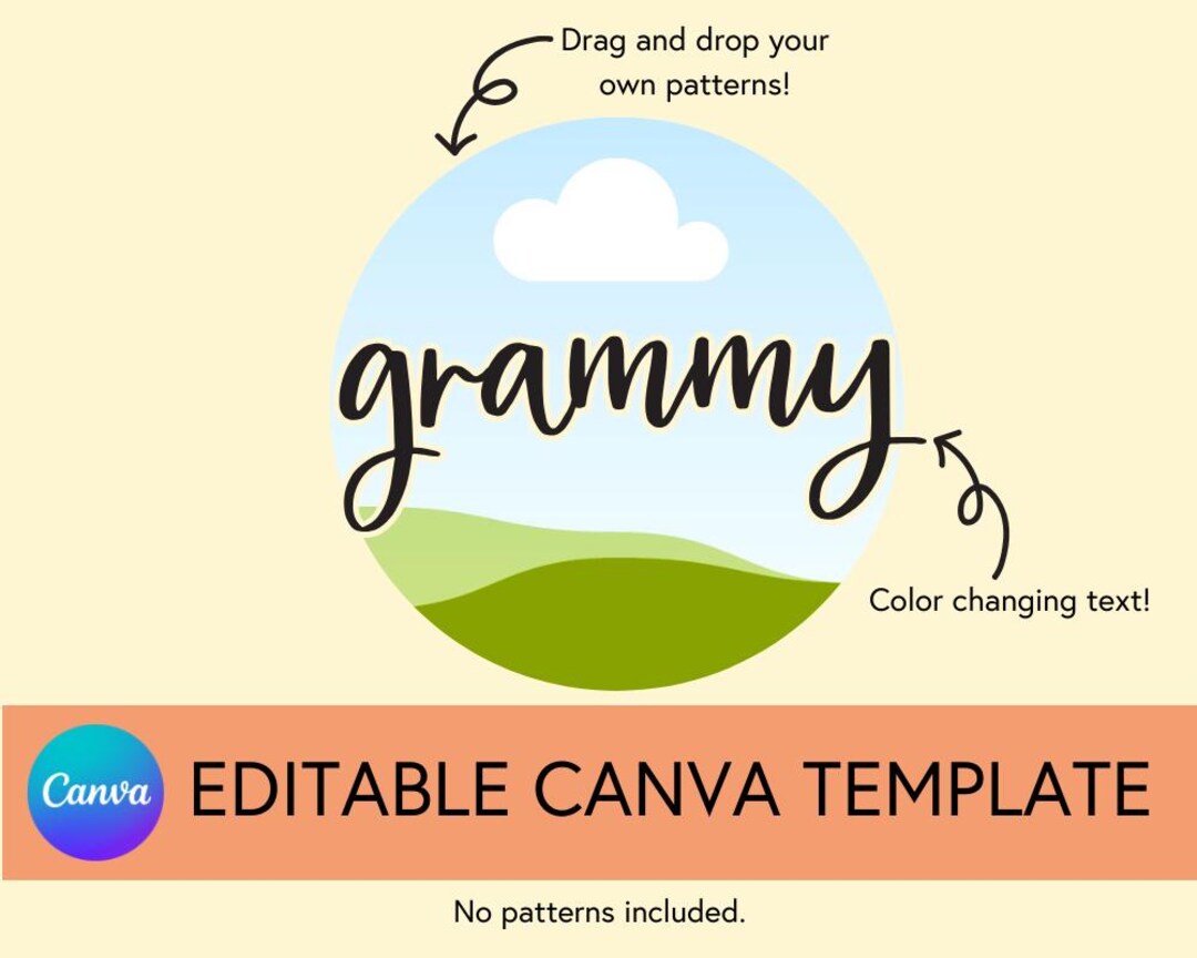 Grammy Canva Template, Grammy PNG, Grandma PNG, Mother's Day Canva ...