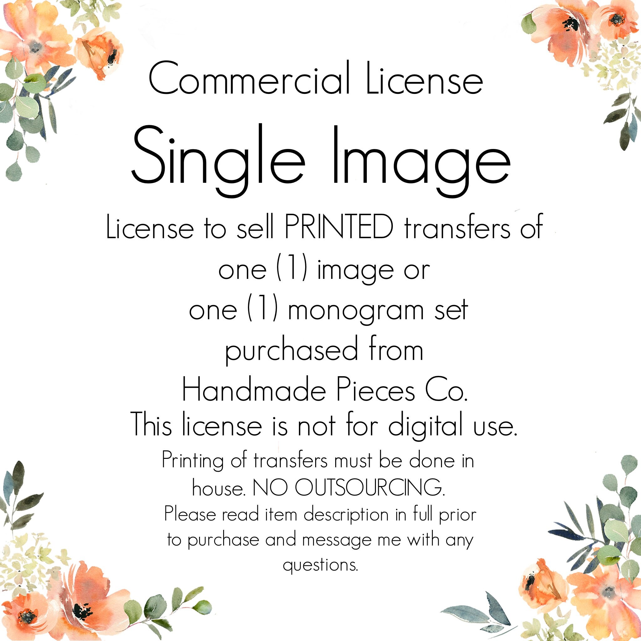 Printed Transfer Commercial Use License Print on Demand Embellishments ...