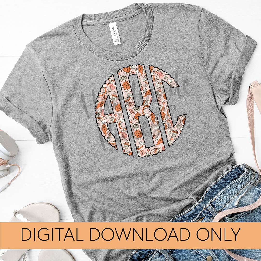 Halloween Monogram PNG, Halloween Letters, Scallop PNG, Monogram ...