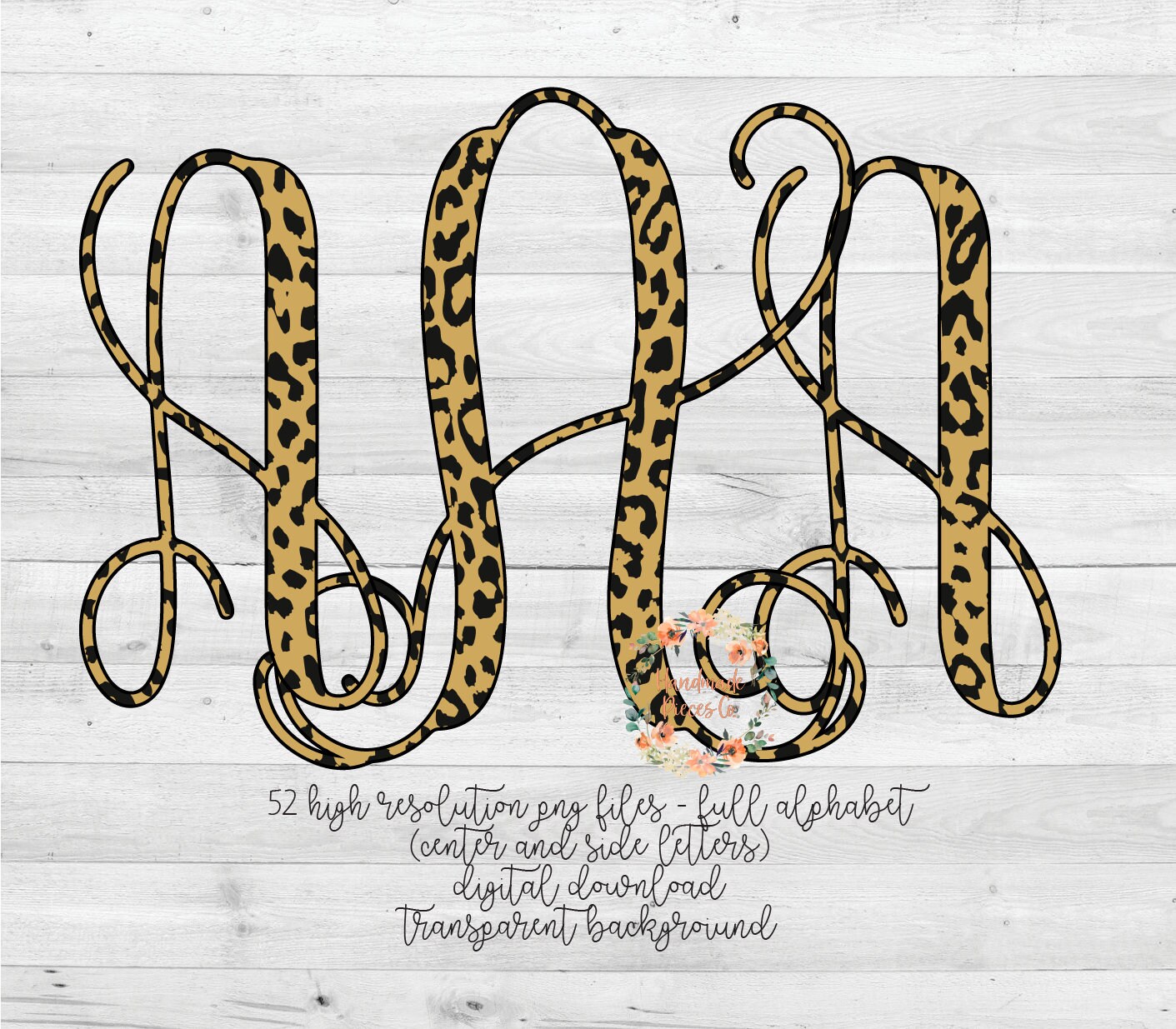 Cheetah Monogram, Cheetah Script PNG, Leopard Print, Full Alphabet ...
