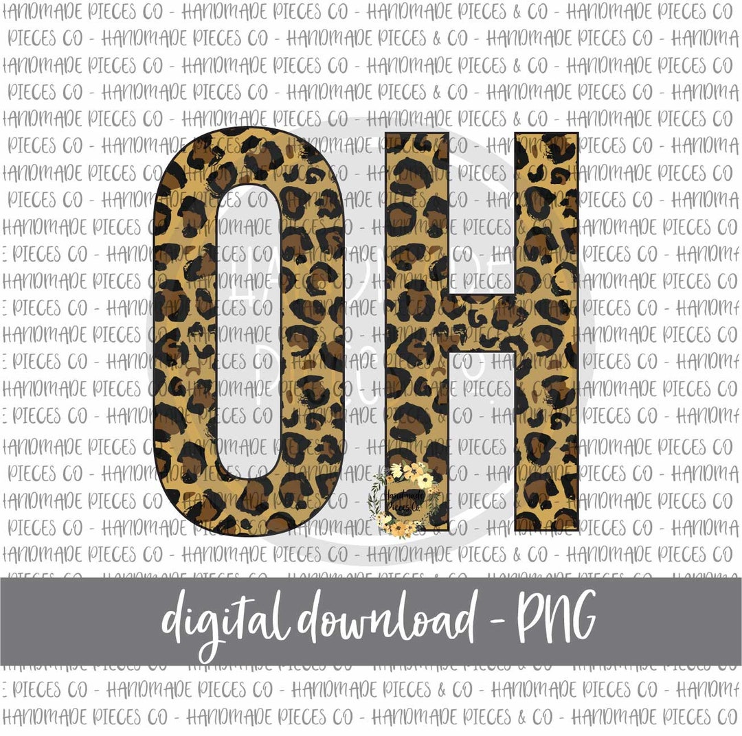 Ohio Leopard Print Sublimation File OH State Abbreviation - Etsy