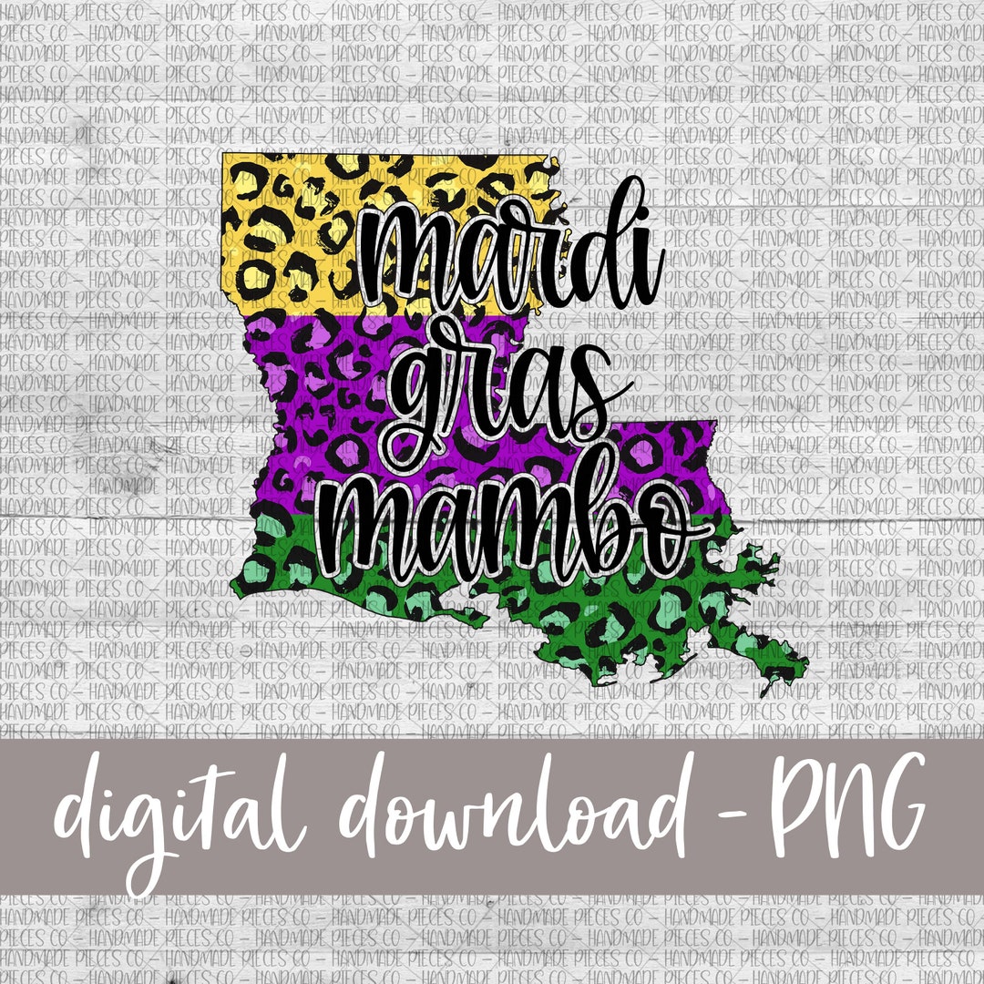 Mardi Gras Mambo PNG, Louisiana PNG, Mardi Gras PNG, Leopard Print ...