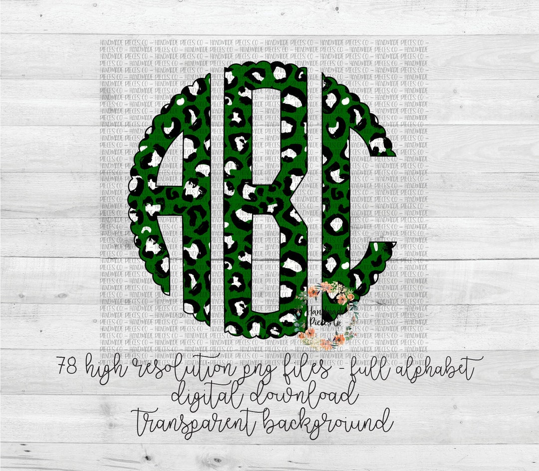 Green Leopard Monogram PNG, Leopard Monogram, Dark Green, St. Patrick's ...