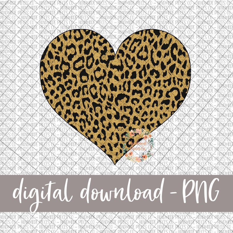 Cheetah Heart PNG Valentine's Day File Cheetah Print | Etsy