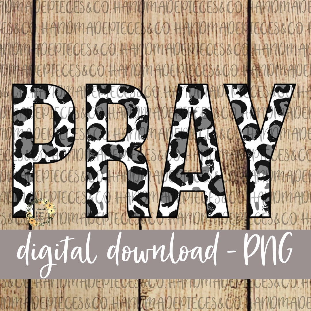 Pray Snow Leopard PNG Sublimation File Religious Digital - Etsy