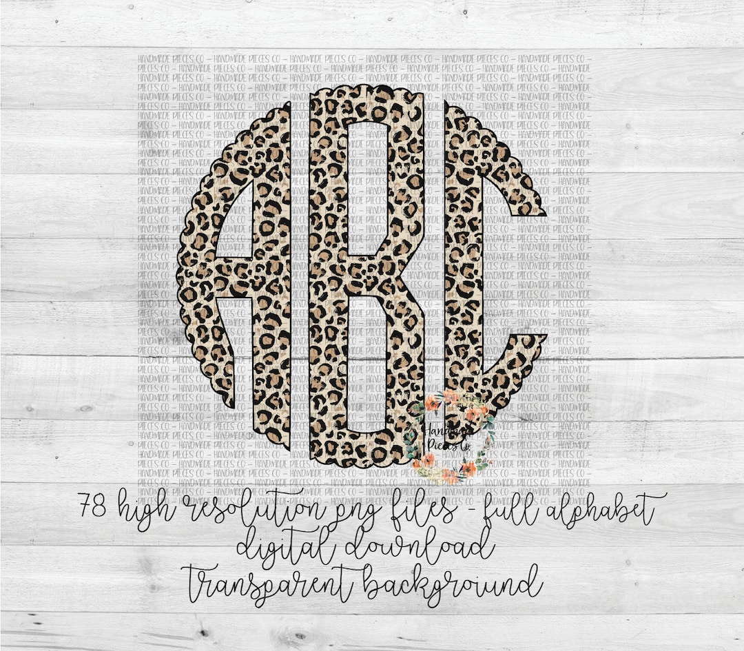 Monogram PNG, Leopard Monogram, Light Leopard, Leopard Print, Scallop ...