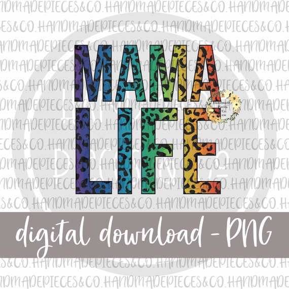 Mama Life Leopard PNG Leopard Print Rainbow Leopard Print | Etsy