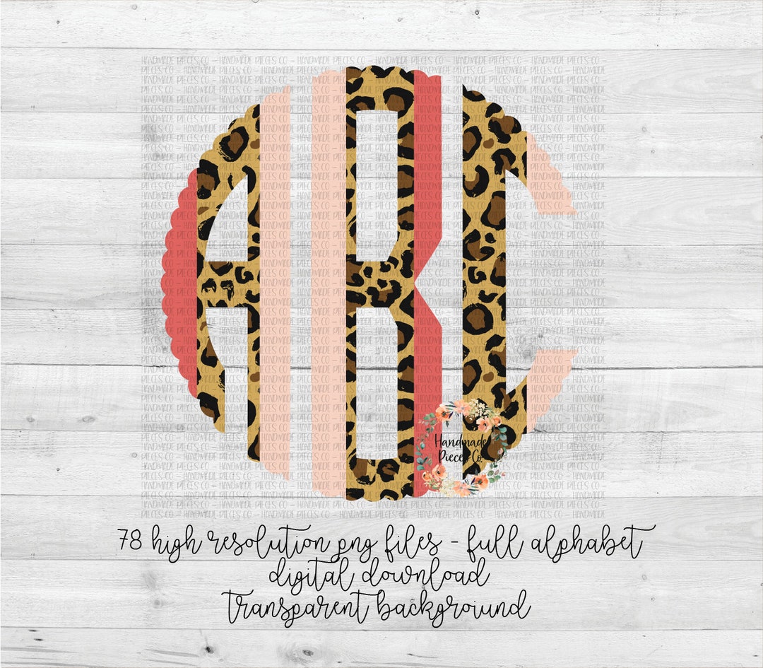 Leopard Monogram PNG, Leopard and Pink Brushstroke, Boho Leopard ...