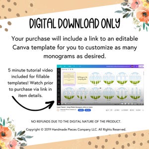 Fill Your Own Doodle Monogram PNG, Fishtail Monogram, Canva Template ...