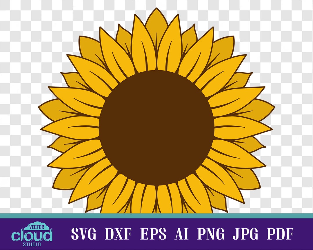 Sunflower Svg, Ai, Dxf, Eps, Png, Jpg Clipart. Layered Vector Cut File ...