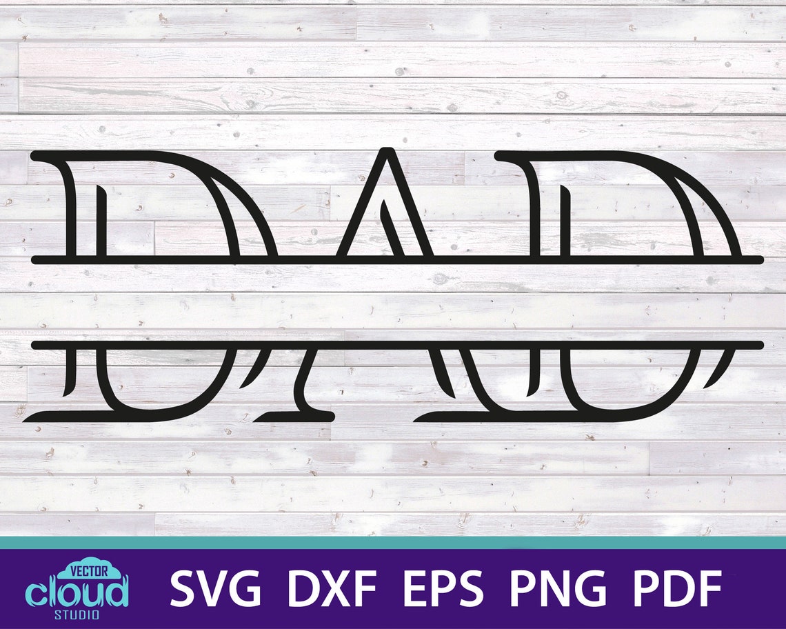 Dad Split Monogram Svg. Dad Svg Design With Kids Names for - Etsy