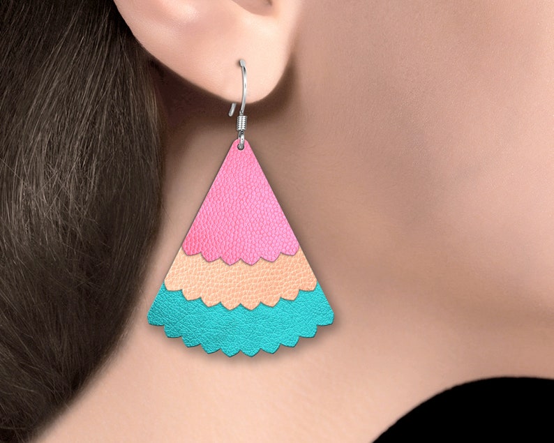 Earring Svg. Triangle Faux Leather Earring Template in 3 - Etsy
