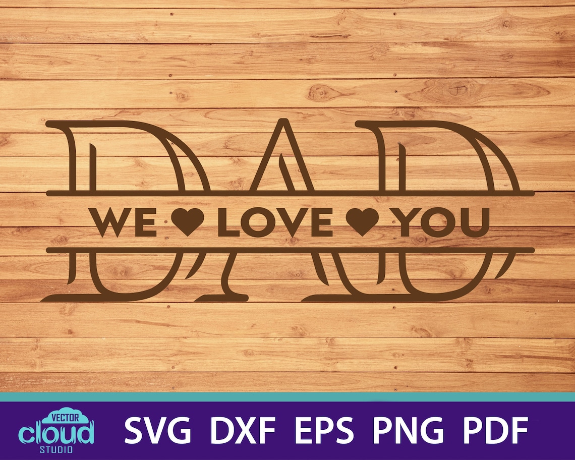 Dad Split Monogram Svg. Dad Svg Design With Kids Names for - Etsy