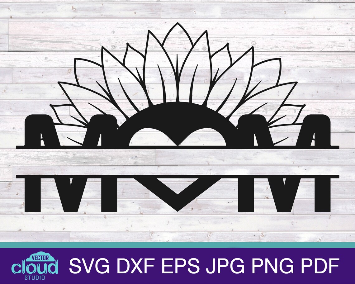 Mom split monogram svg. Sunflower Mom svg design with kids | Etsy