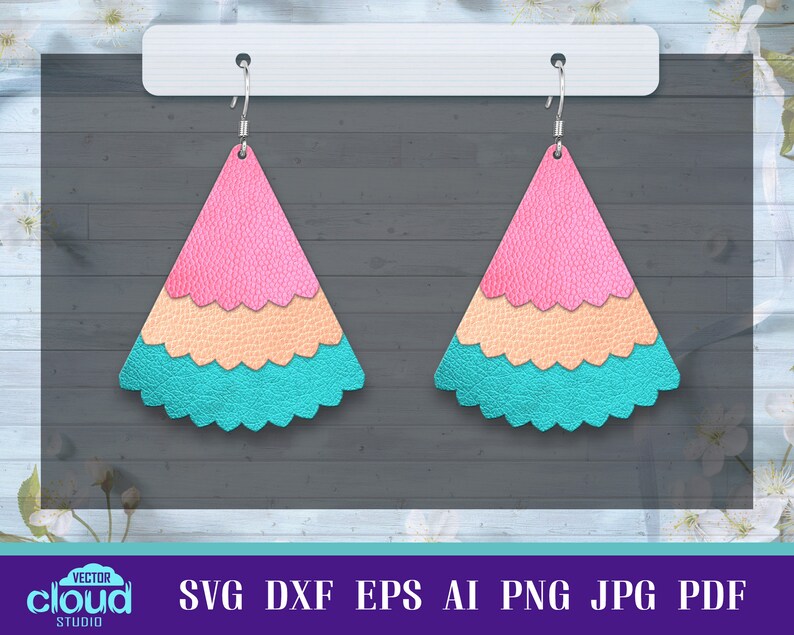 Earring Svg. Triangle Faux Leather Earring Template in 3 - Etsy