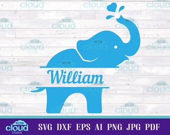 Baby Elephant Monogram Svg File for Cricut. Cute Baby Elephant | Etsy