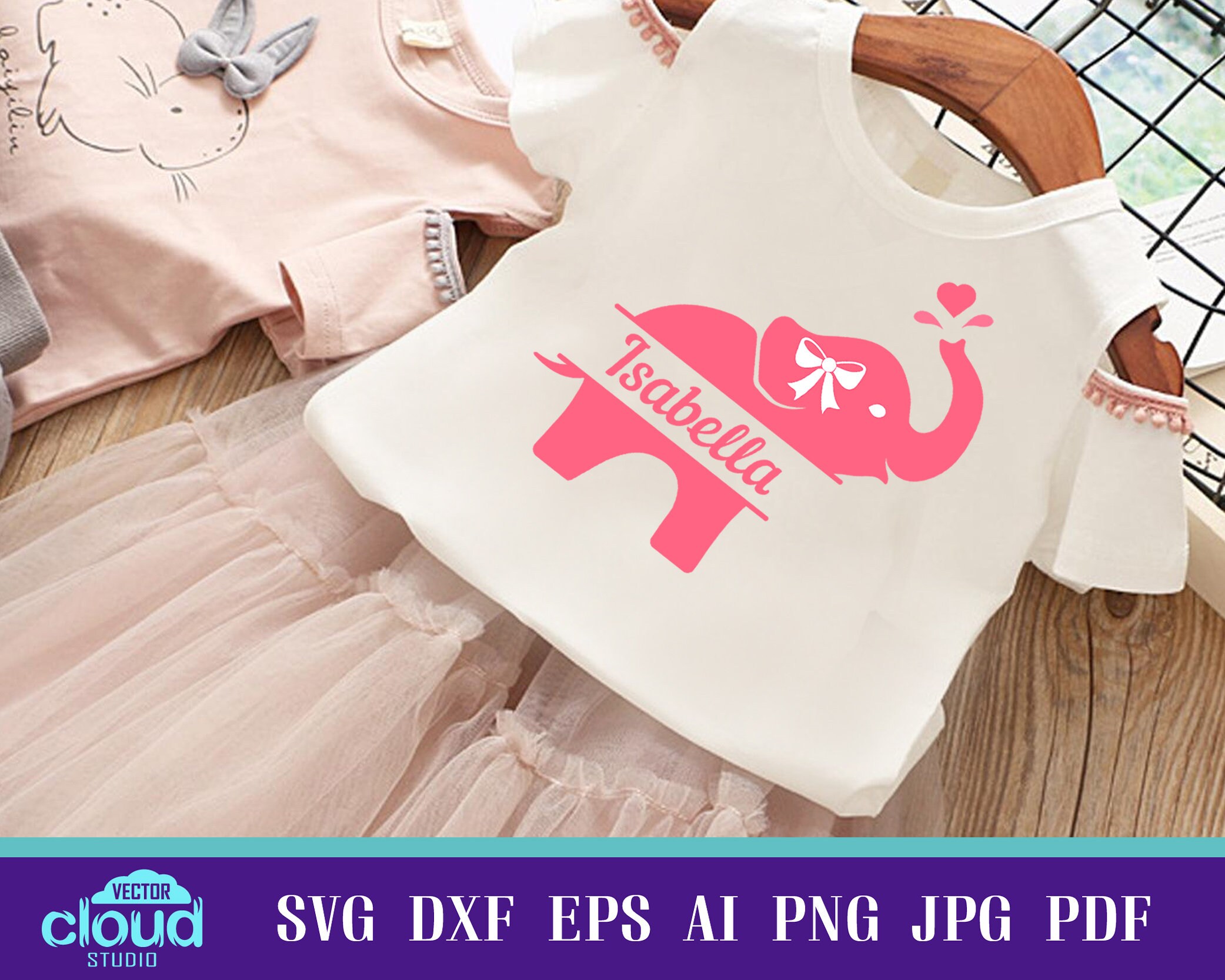 Baby Elephant Monogram Svg File for Cricut. Cute Baby Elephant - Etsy