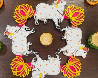 Indian Diwali Decoration Floral Rangoli Mat Tealight Candle - Etsy