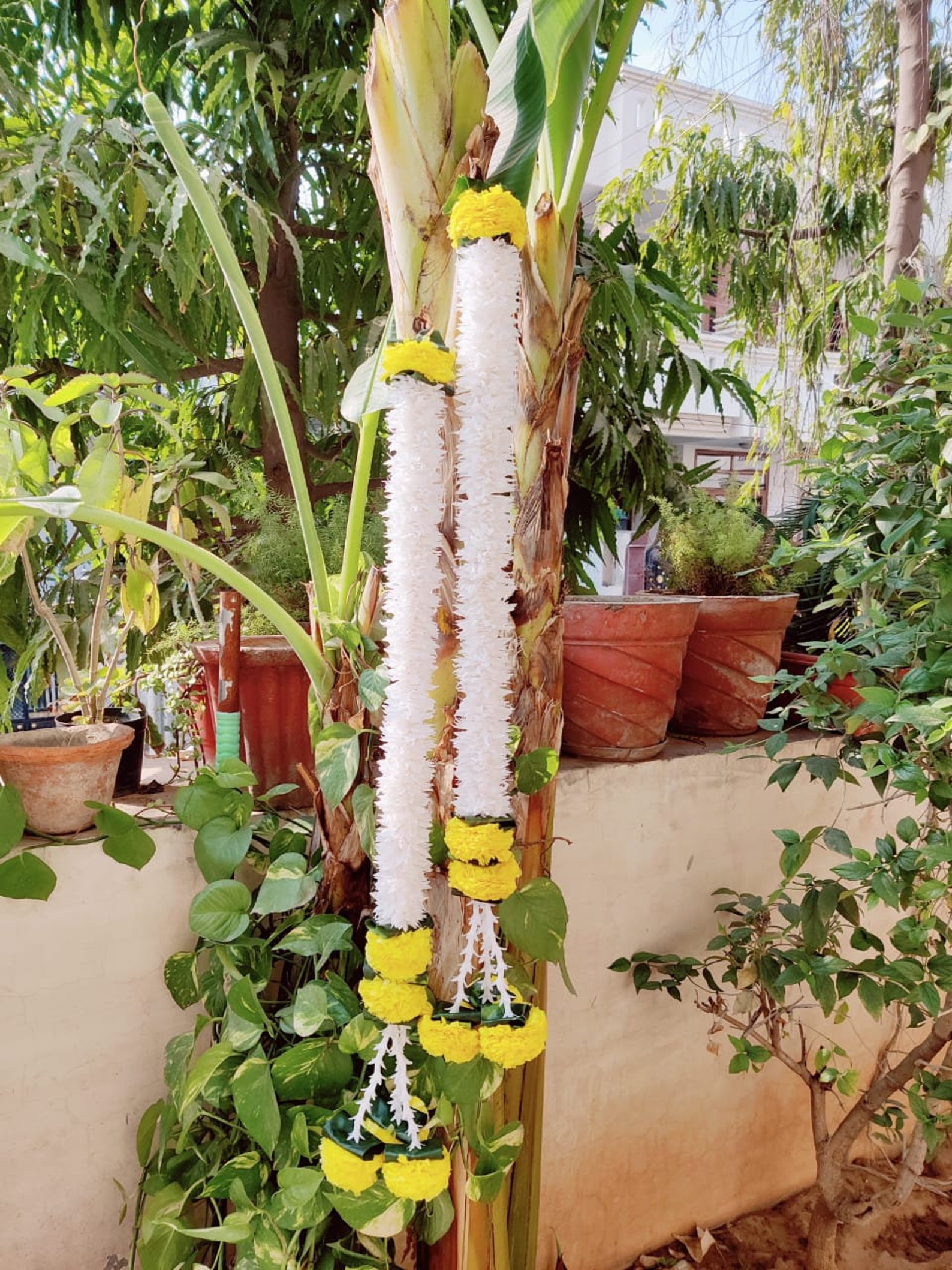 Artificial Mogra Gajra With Yellow Marigold Flower Garland | Etsy