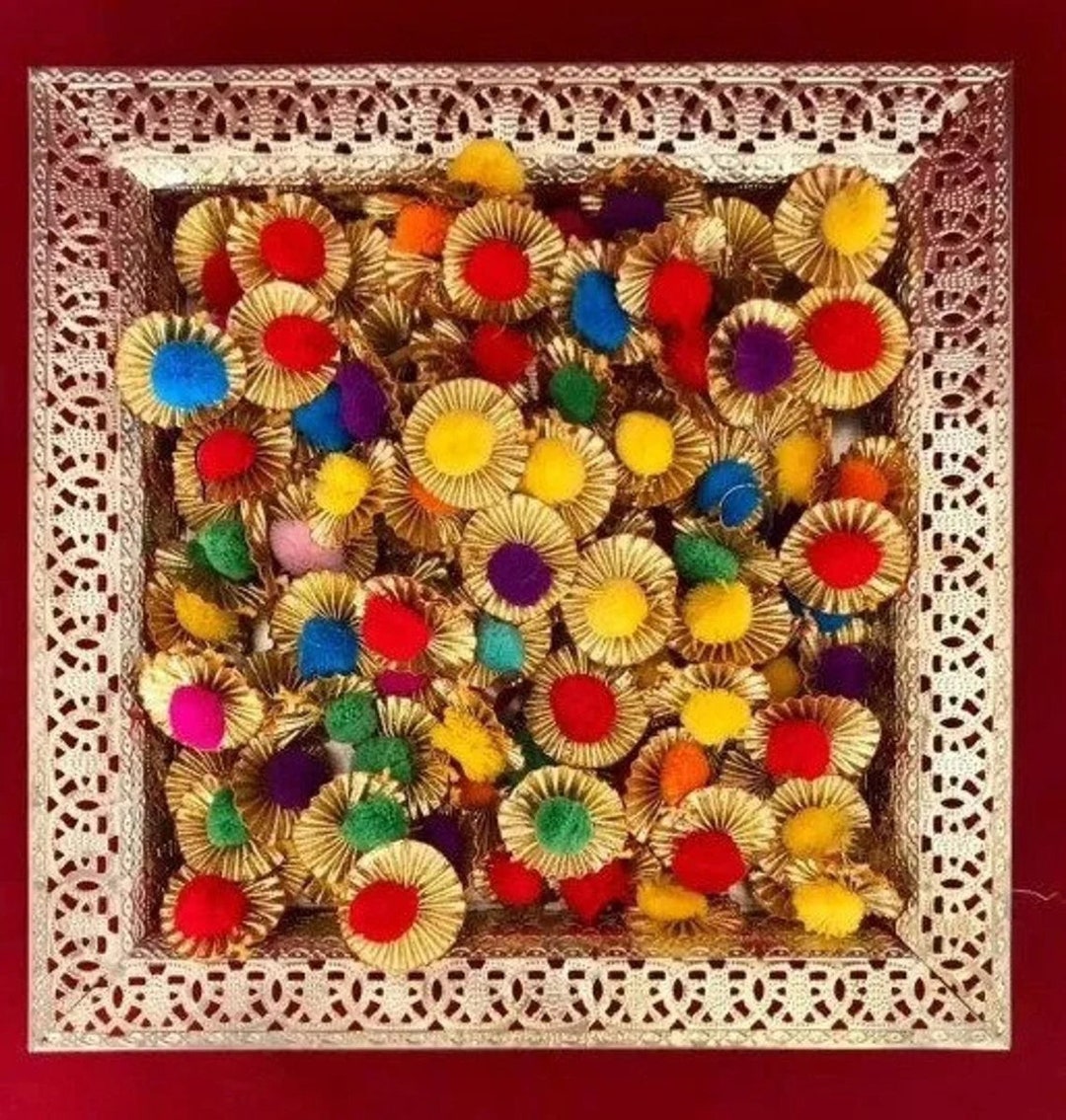 Indian Favors Pom Pom Rings Gota Jewelry Pakistani Wedding - Etsy