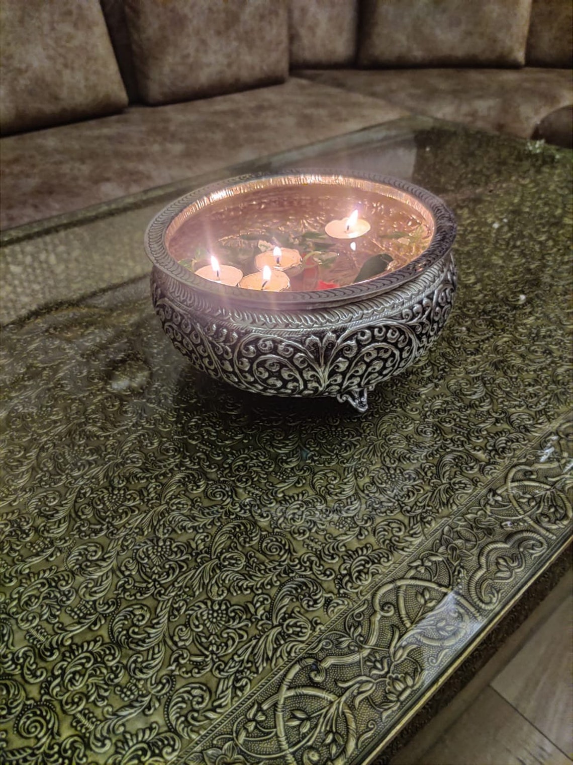 Small Urli for Neivedyam German Silver Hand Engraved Uruli - Etsy