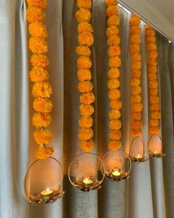 Artificial Marigld Flower Garland With Lotus Wedding - Etsy