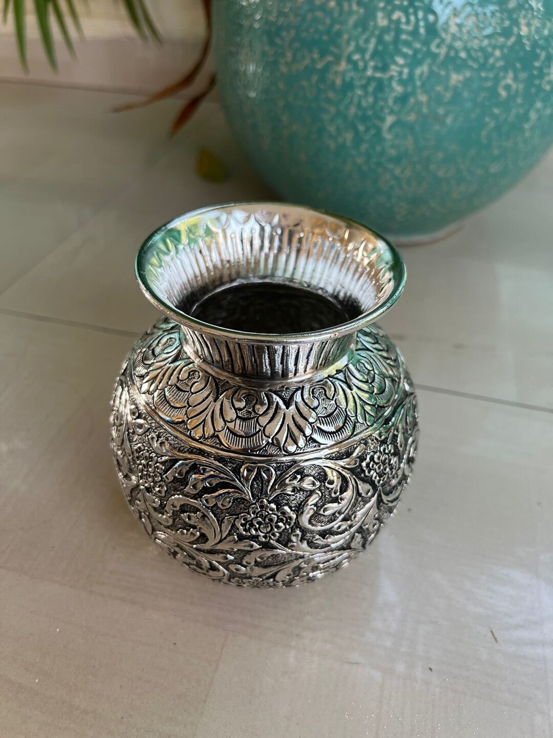 Fine Carved German Silver Kalash Hand Crafted Kalasham - Etsy