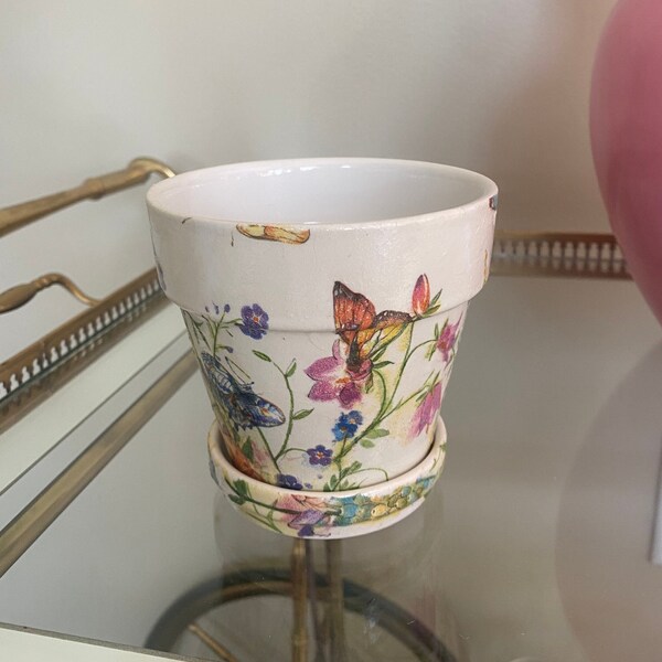 Decoupage Flower Pot - Etsy