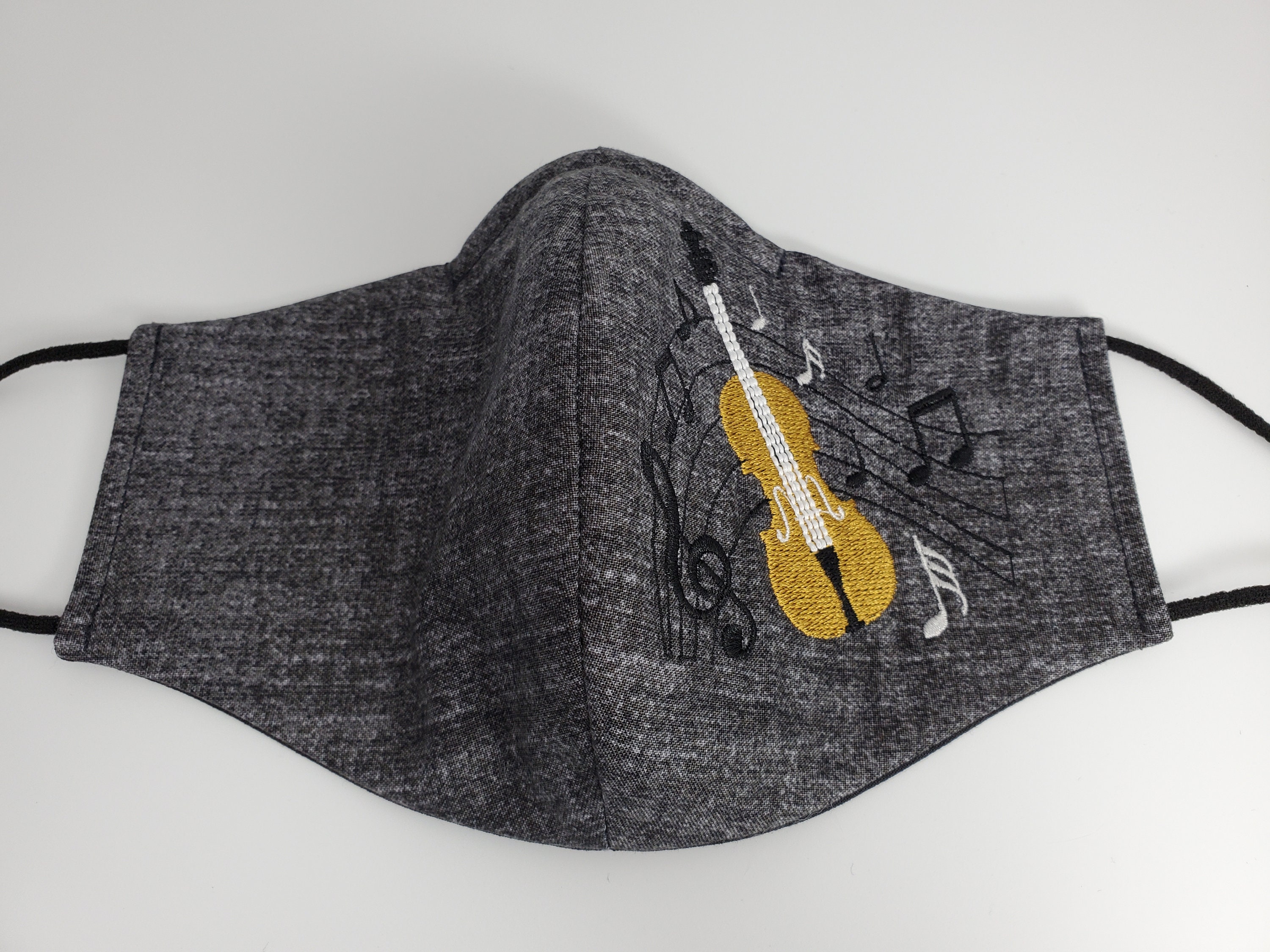 Embroidered Violin and Viola Face Mask with Nose wire and | Etsy