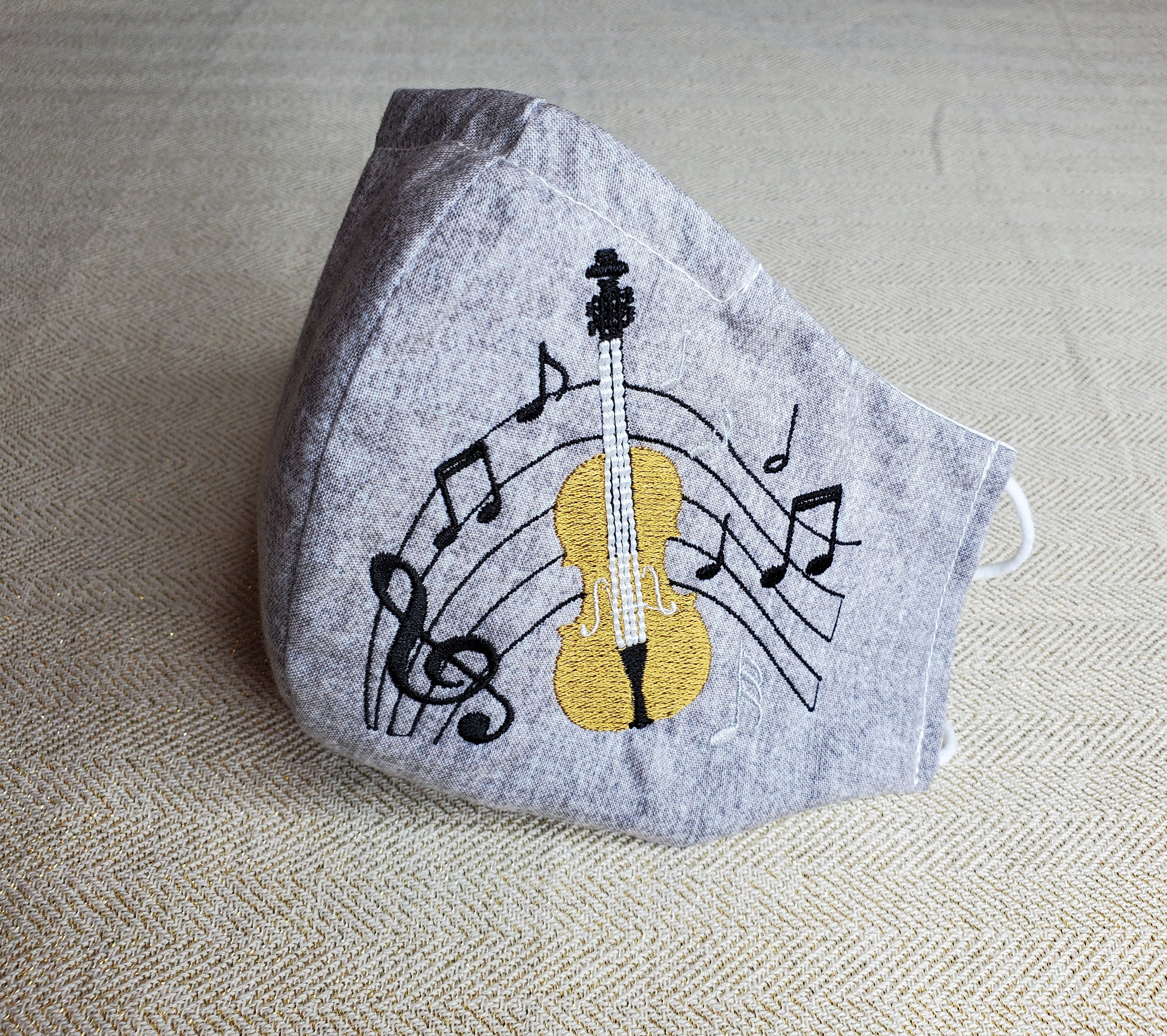 Embroidered Violin and Viola Face Mask with Nose wire and | Etsy
